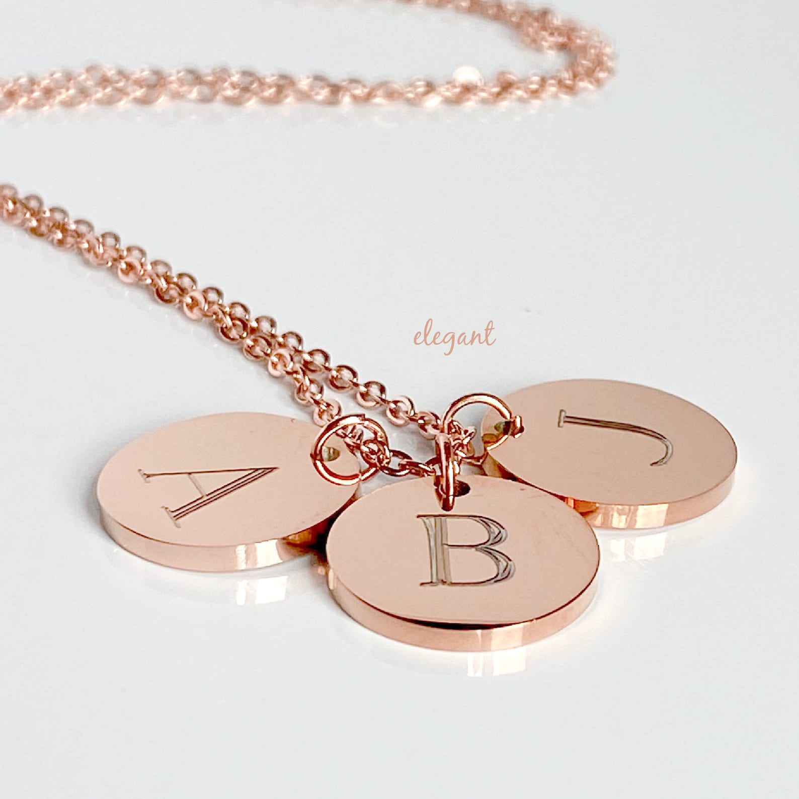 Initial charm necklace. Name necklace. Silver initial | Etsy