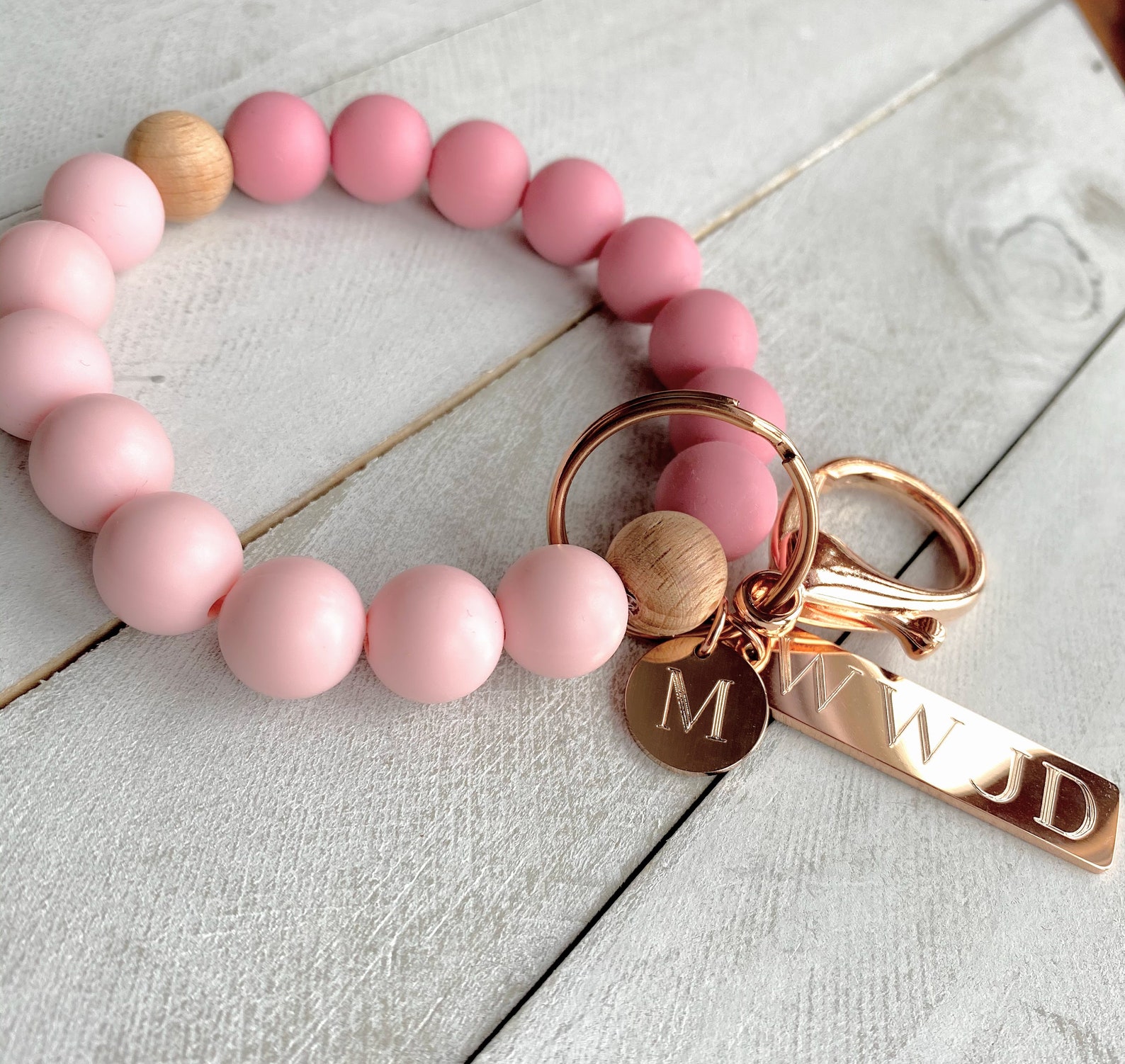 WWJD Beaded Wristlet Keychain What Would Jesus Do Stretch - Etsy