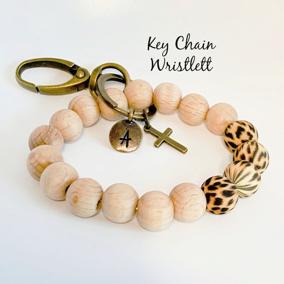 Silicone Stretch Keychain Bracelet Silicone Beaded Wristlet - Etsy