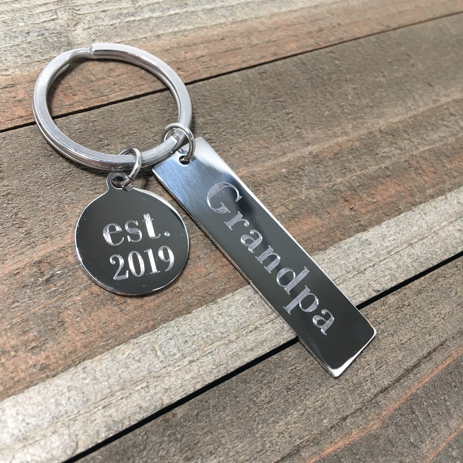 New Grandpa keychain New Grandfather surprise announcement | Etsy