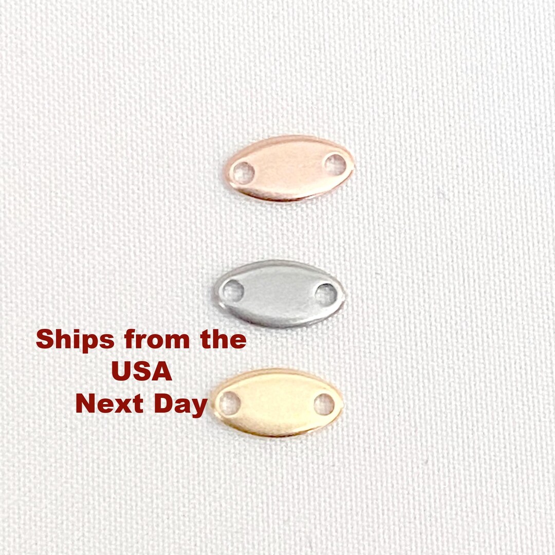 50 Tiny Oval Double Hole Connector Blanks Stainless Steel, Bracelet ...