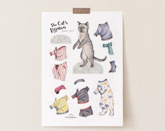 DIY Cut Out and Dress Paper Cat Ralph Paper Doll Cat Card Paper Puppet ...