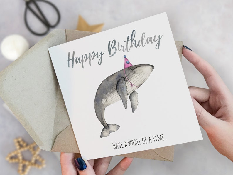 Whale Birthday Card - Etsy