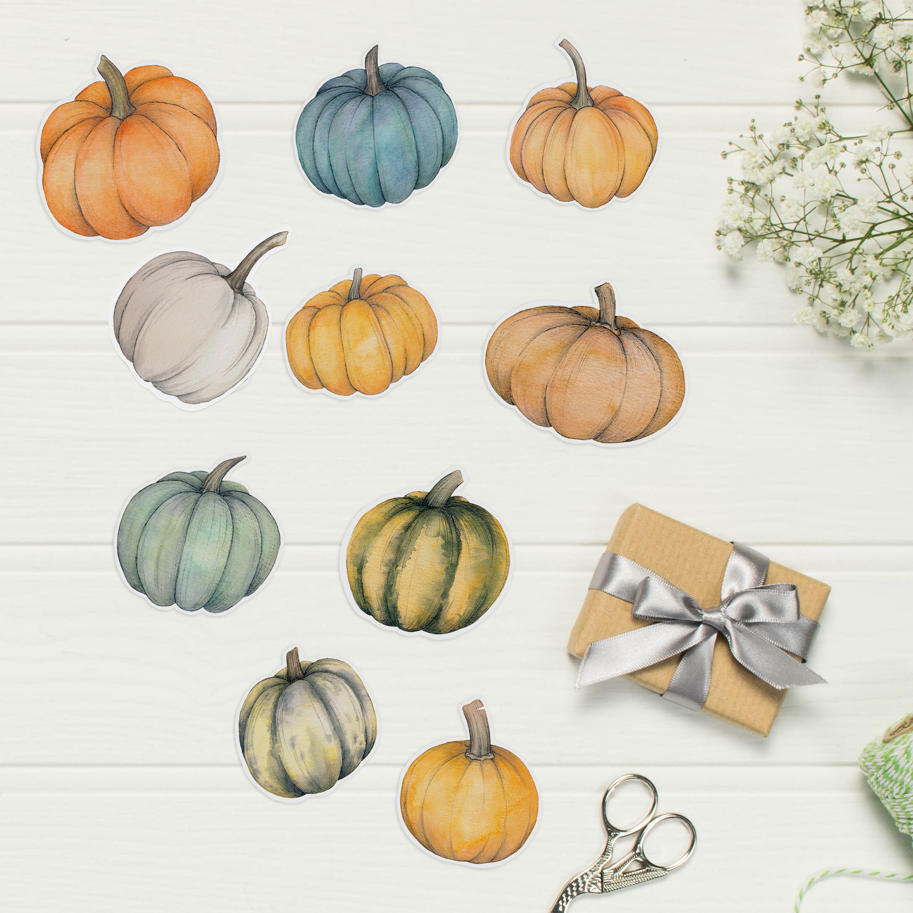 Pumpkin Stickers Halloween or Thanksgiving - Etsy UK