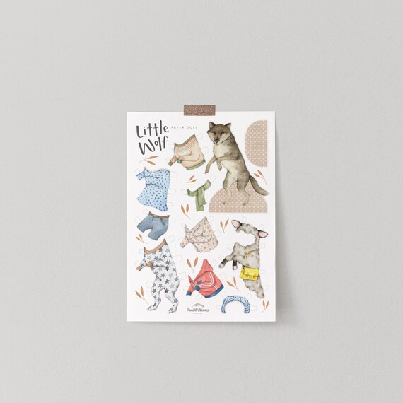 Wolf Paper Doll PDF Instant Download | Etsy