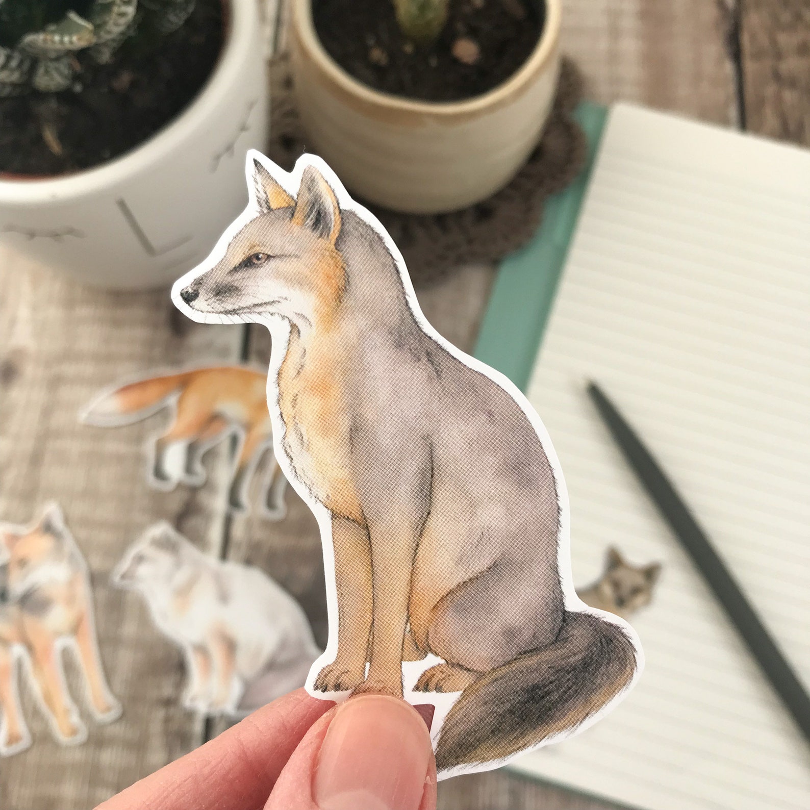 Fox Illustration Animal Stickers | Etsy