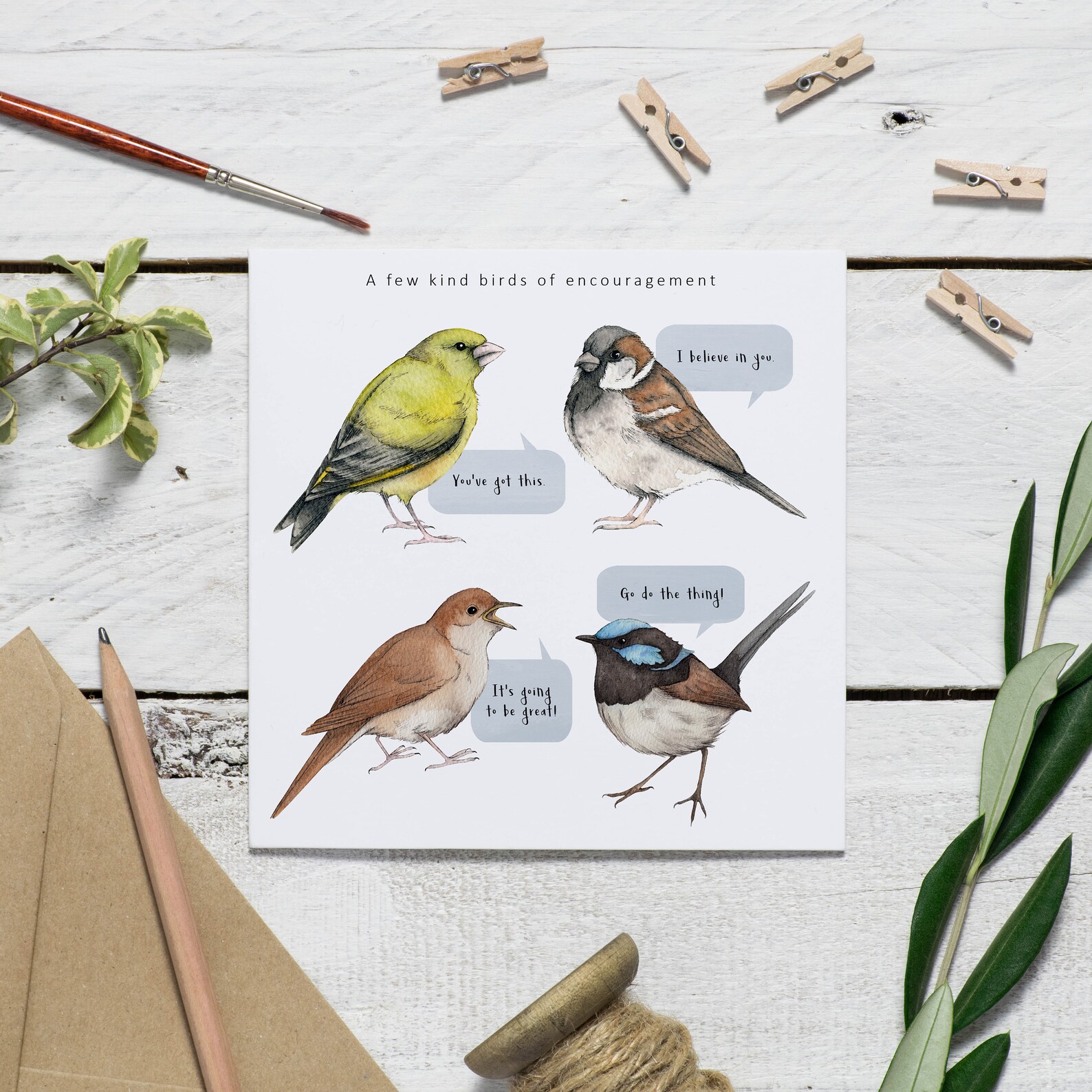Motivational Card Birds of Encouragement | Etsy