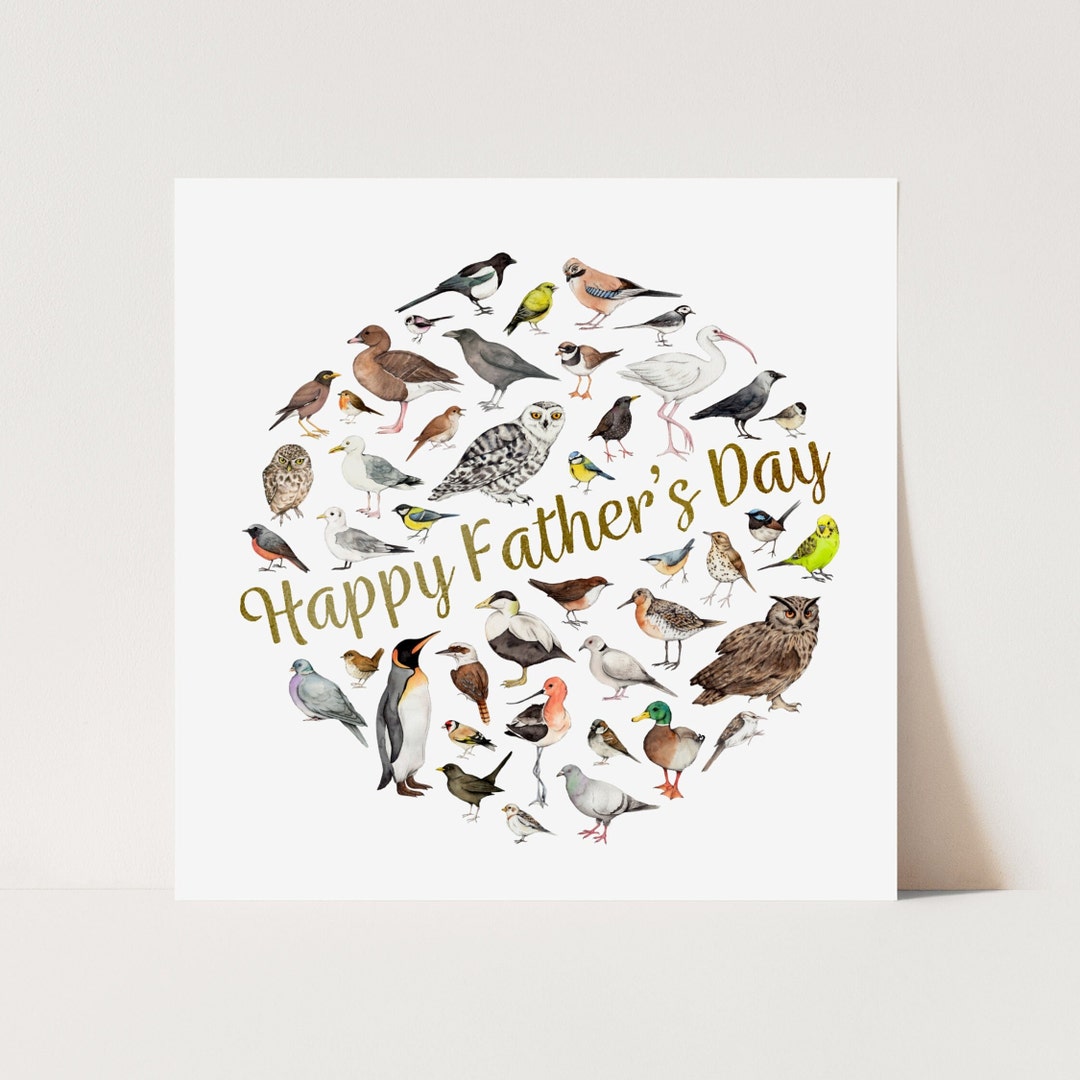Father's Day Card With Birds - Etsy