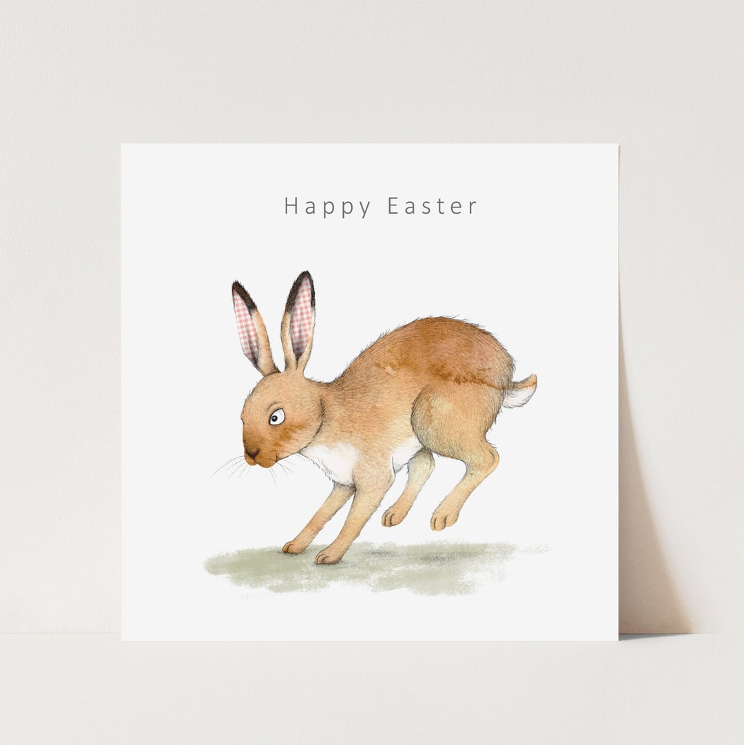 Easter Bunny Greetings Card - Etsy