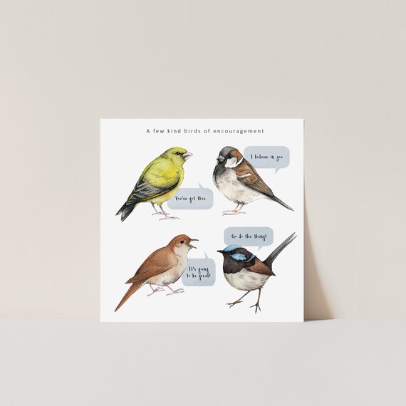Motivational Card Birds of Encouragement | Etsy
