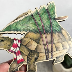 Tortoise Christmas Decoration - Laser Cut Wooden Ornament - Etsy