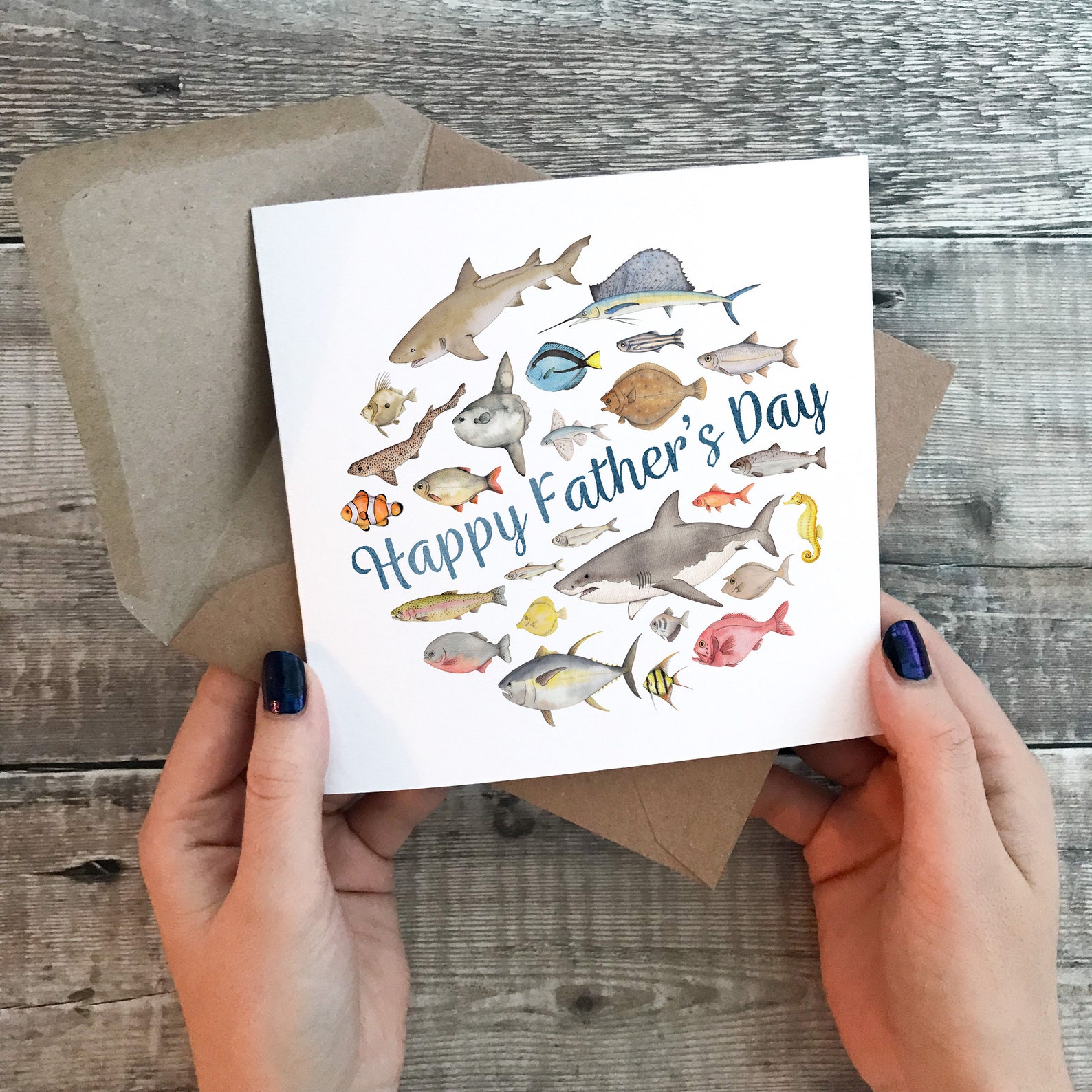 Father's Day Fish Card | Etsy