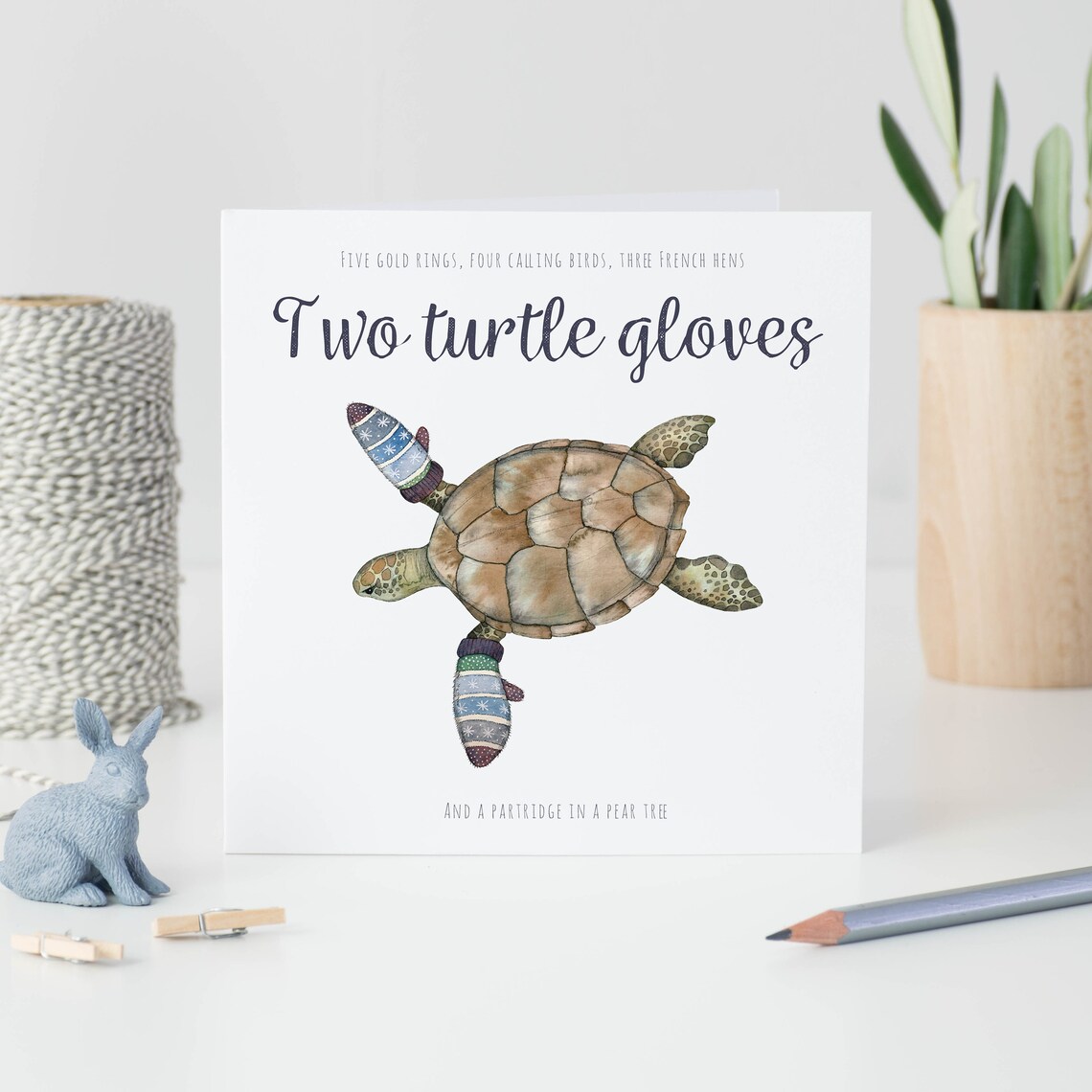Turtle Christmas Card 12 Days of Christmas | Etsy