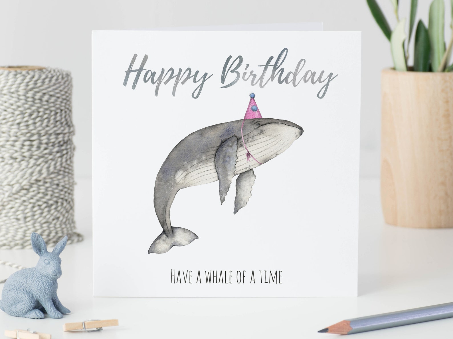 Whale Birthday Card - Etsy