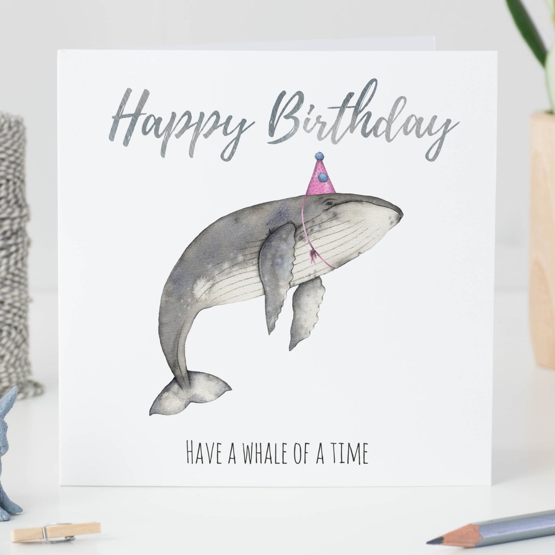 Whale Birthday Card - Etsy