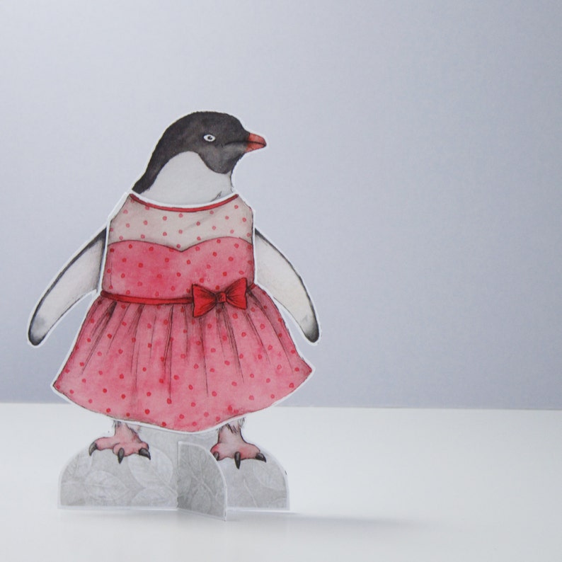 Penguin Paper Doll | Etsy UK