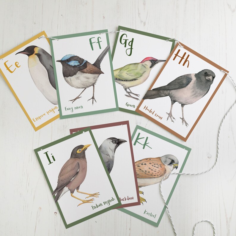 Bird Alphabet Paper Bunting | Etsy UK