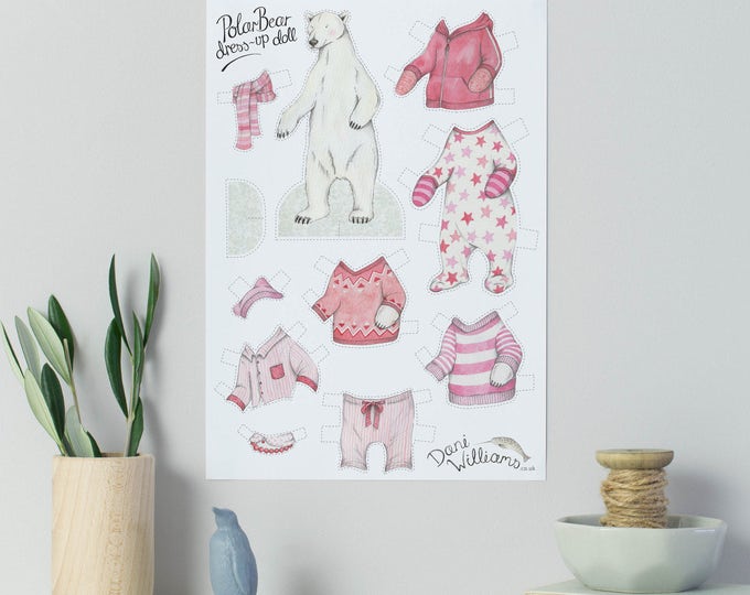 Polar Bear Paper Doll - Etsy