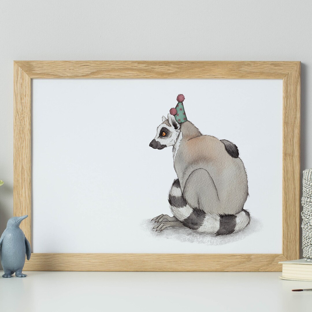 Lemur Party Animal Print - Etsy