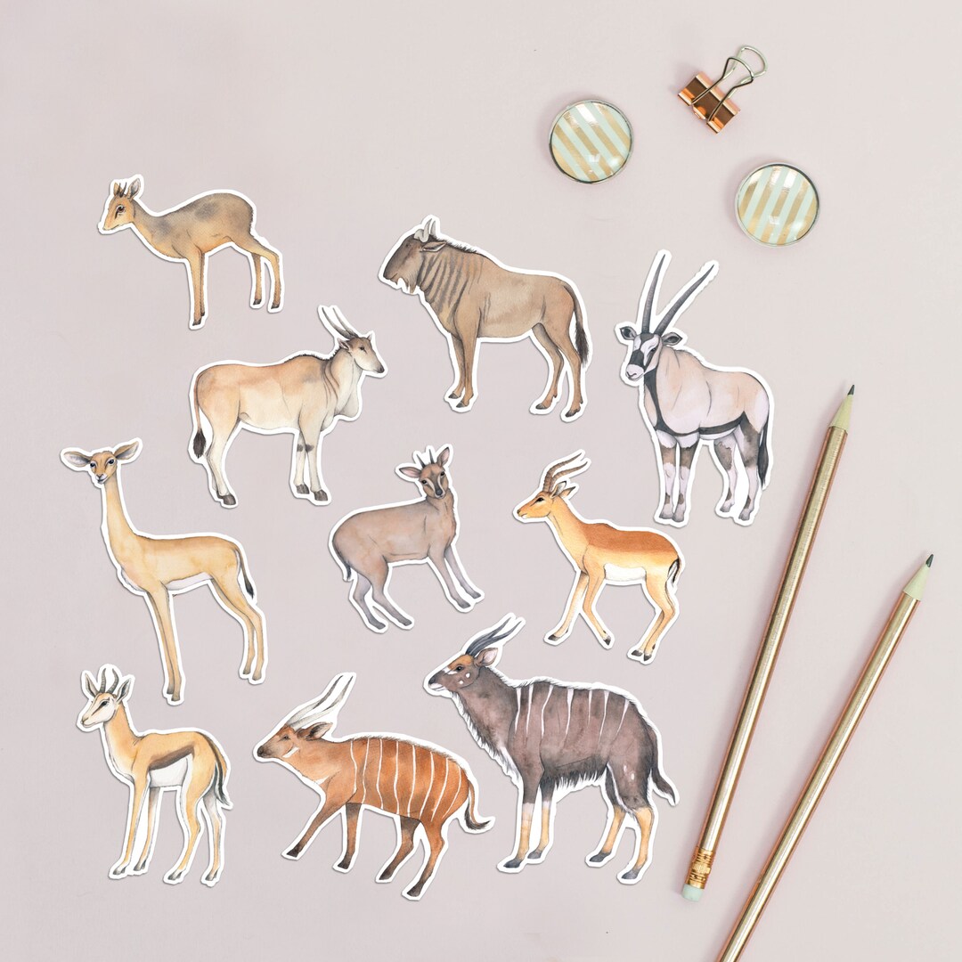 African Antelope Animal Stickers - Etsy