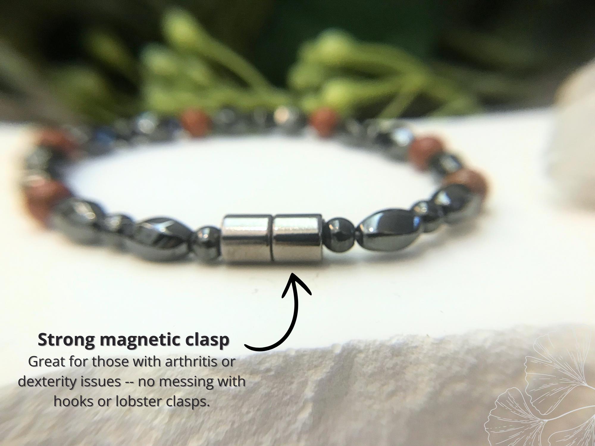 Pain Relieving Therapy Necklace | Faceted Magnetic Hematite + Hematite ...