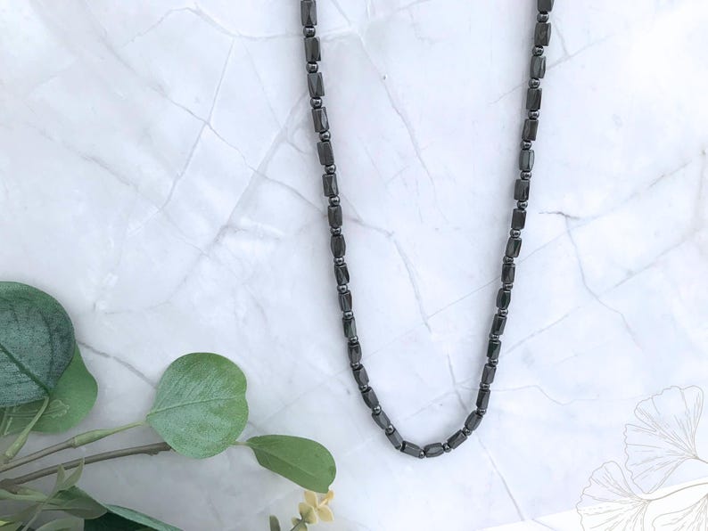 Pain Relieving Therapy Necklace | Faceted Magnetic Hematite | Choker ...