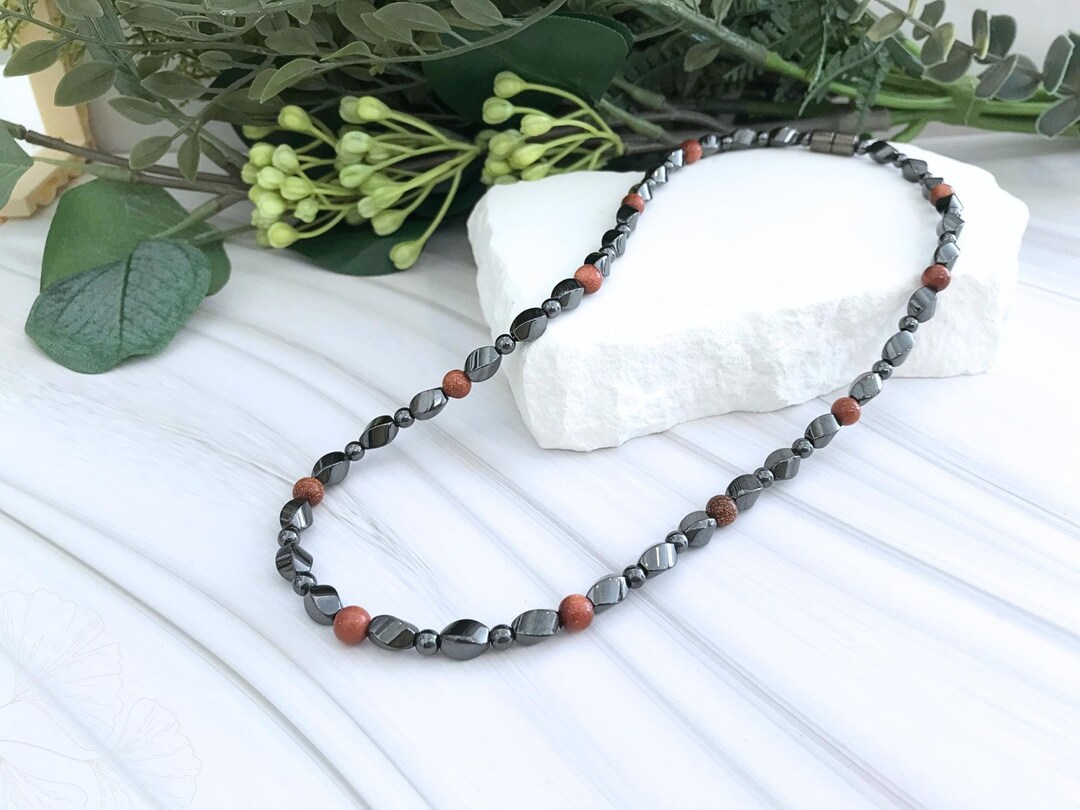 Pain Relieving + Ambition Therapy Necklace | Goldstone Gemstone ...
