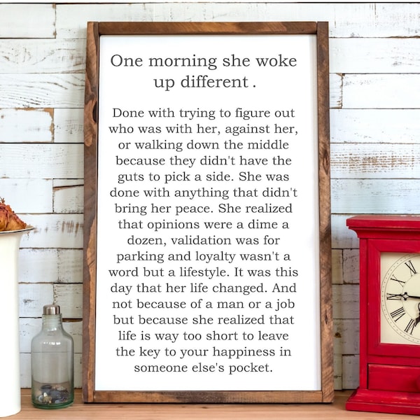 One Day She Woke up Quote - Etsy