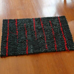 Black and Red Denim Twined Rag Rug - Etsy