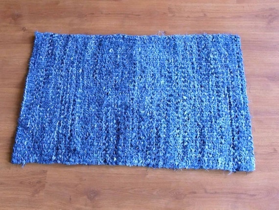 Reversible Recycled Denim Twined Rag Rug | Etsy