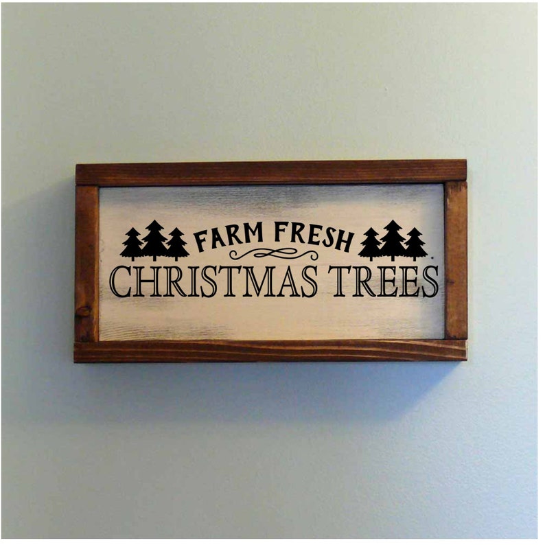 Farm Fresh Christmas Trees Wood Sign Winter Holiday Wall Art | Etsy