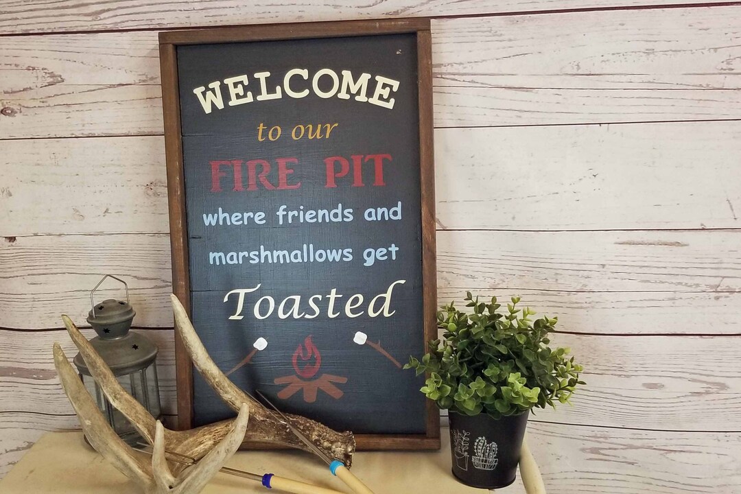 Welcome to Our Fire Pit | Outdoor Decor - Etsy
