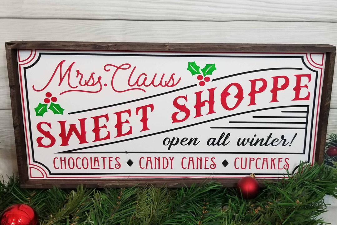Mrs. Claus Sweet Shoppe Christmas Holiday Sign - Etsy Canada