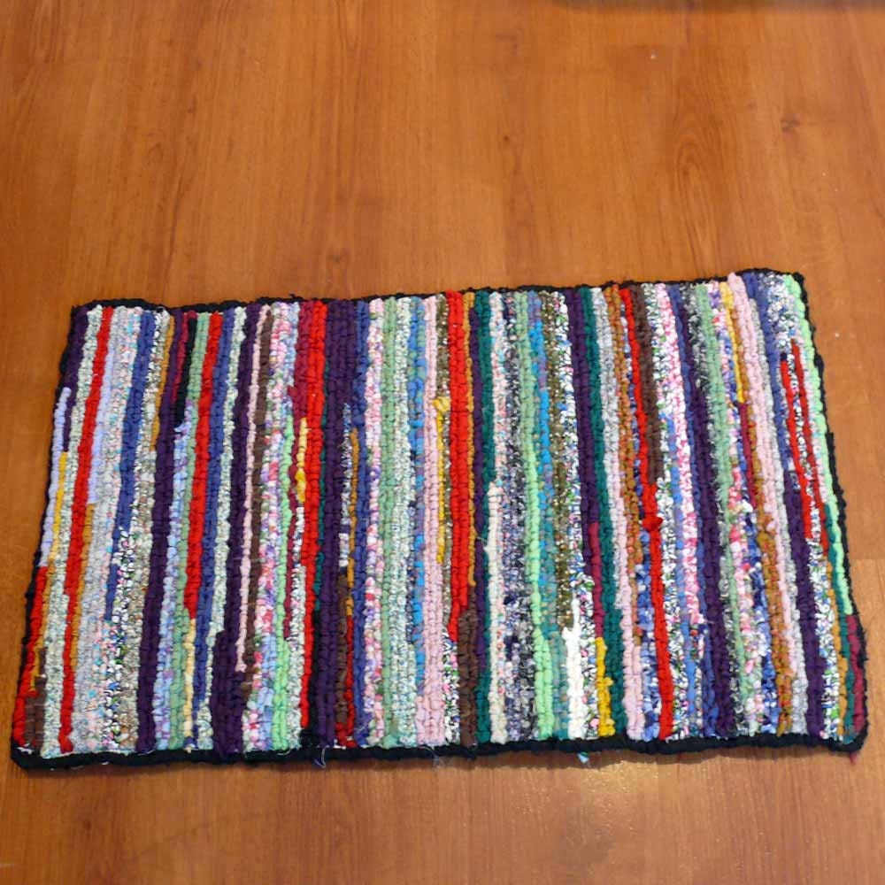 Colorful Recycled Locker Hook Rug | Etsy
