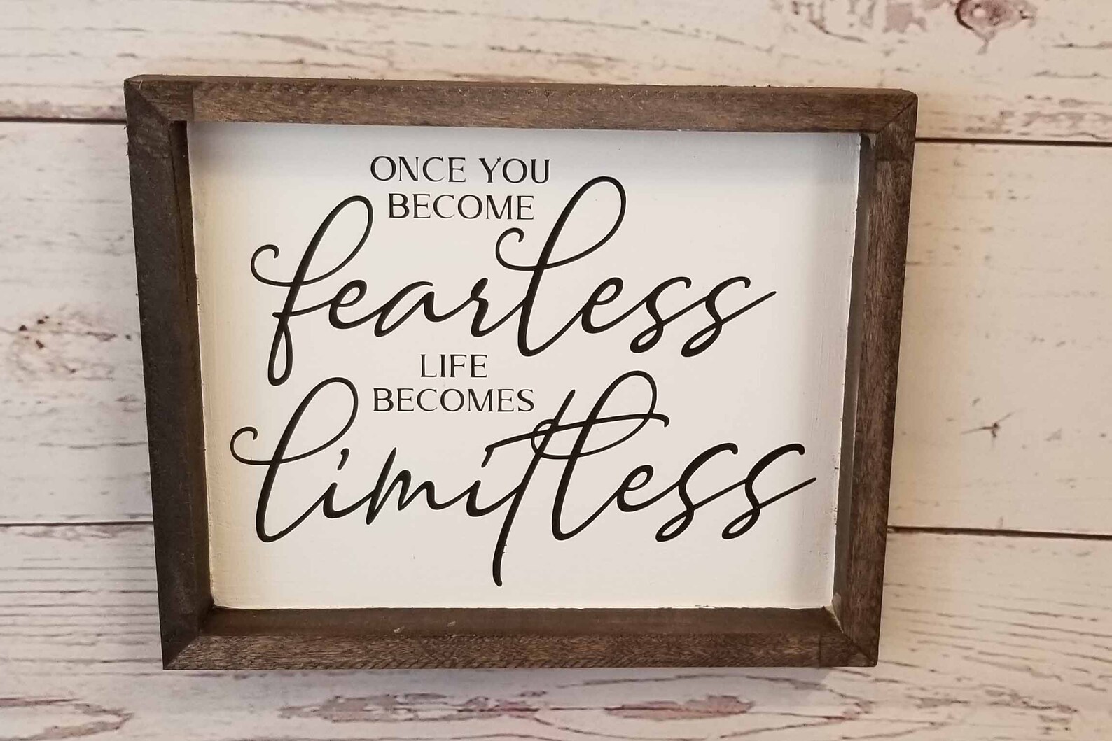 Once You Become Fearless - Encouraging Strong Women Sign - Etsy