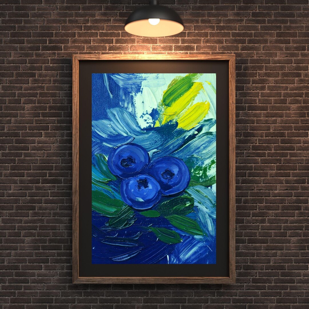 Blueberry Art Print - Colorful Digital Download - Modern Home Decor ...