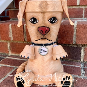 CUSTOM DOG Clay Pots, Pot Heads, Handmade Terra Cotta Clay Flower Pots ...