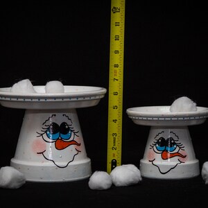 Clay Pot People GINGERBREAD MAN, SNOWMAN, Terra Cotta Candle Holder ...