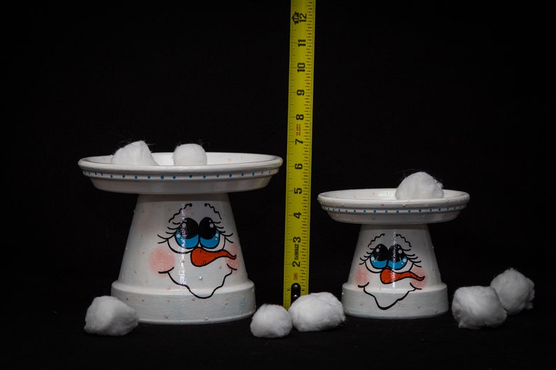 Clay Pot People GINGERBREAD MAN, SNOWMAN, Terra Cotta Candle Holder ...