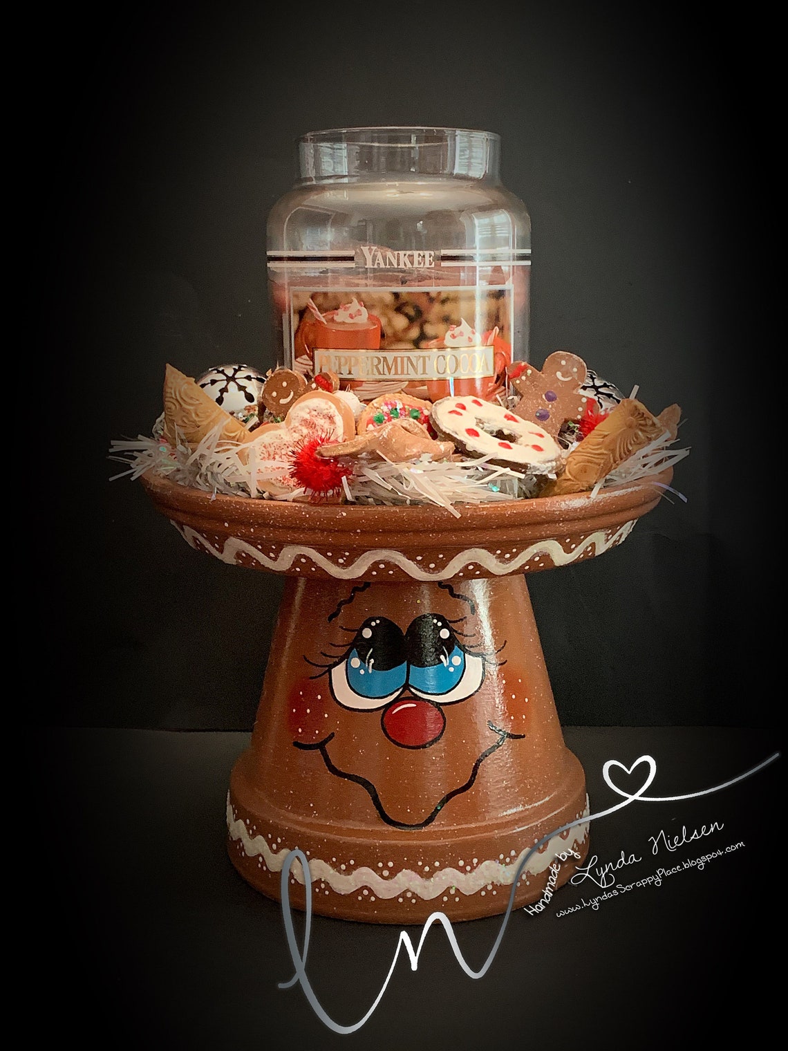 Clay Pot People GINGERBREAD MAN, SNOWMAN, Terra Cotta Candle Holder ...