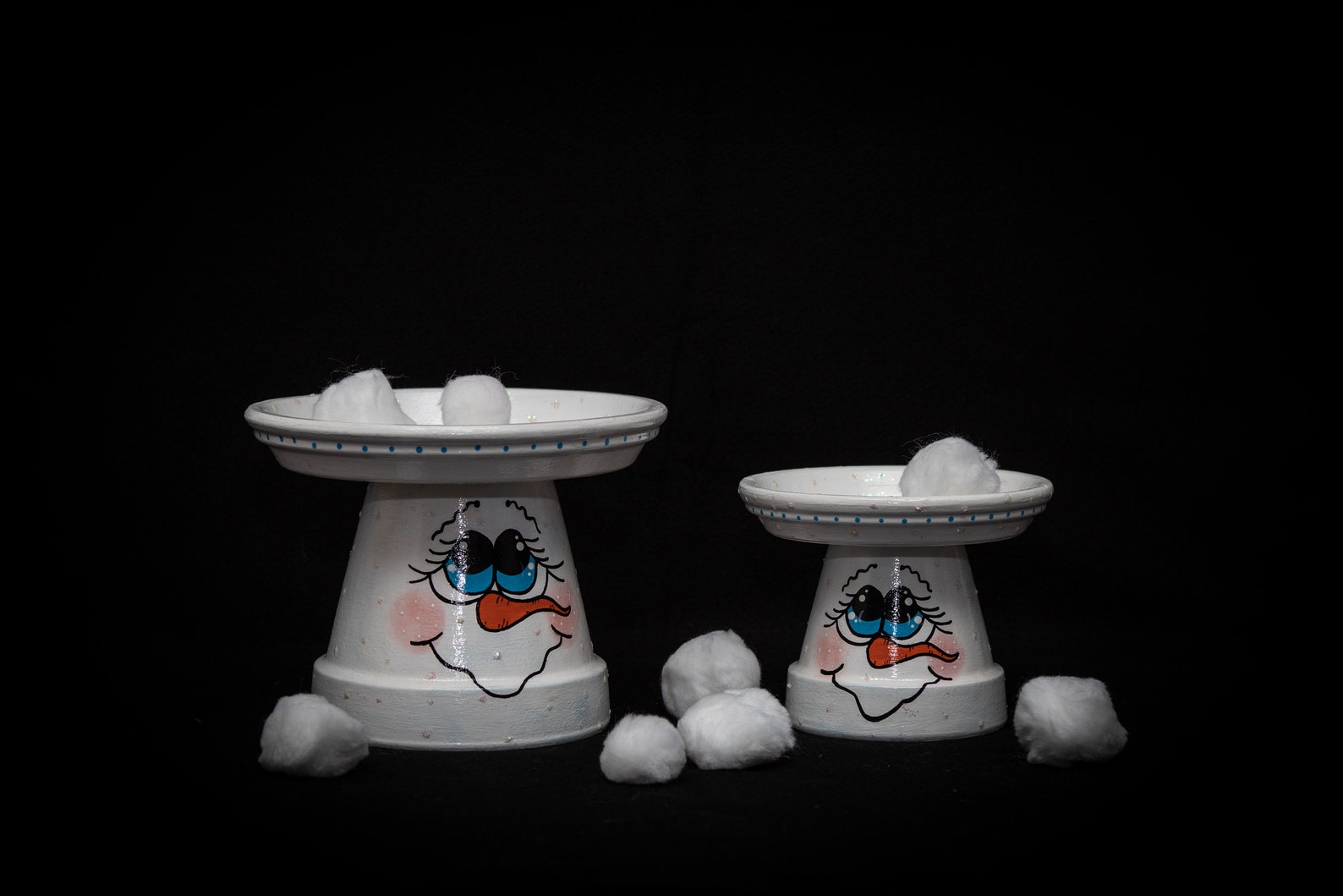 Clay Pot People GINGERBREAD MAN, SNOWMAN, Terra Cotta Candle Holder ...