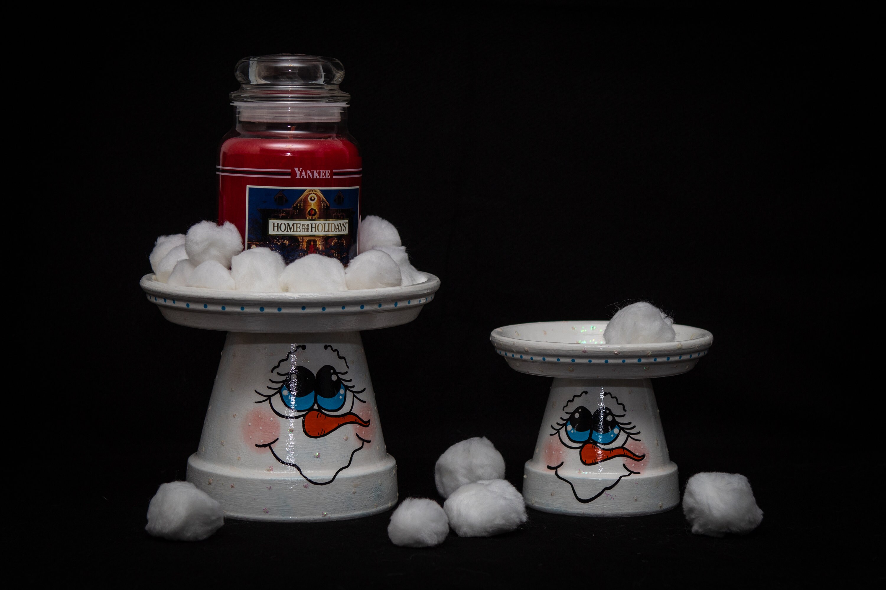 Clay Pot People GINGERBREAD MAN, SNOWMAN, Terra Cotta Candle Holder ...