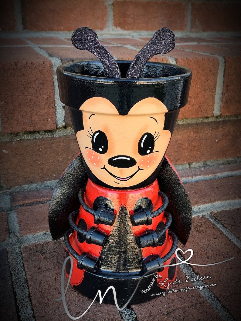 Clay Pot LADYBUG Handmade Terra Cotta Clay Pot People Pot | Etsy