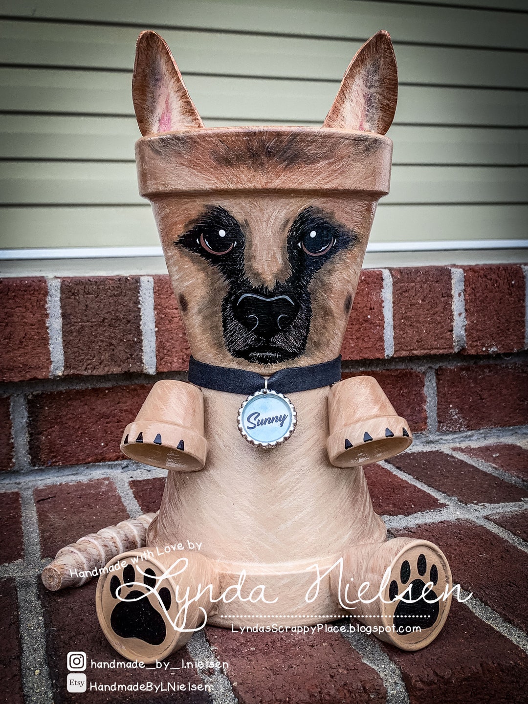 CUSTOM DOG Clay Pots, Pot Heads, Handmade Terra Cotta Clay Flower Pots ...