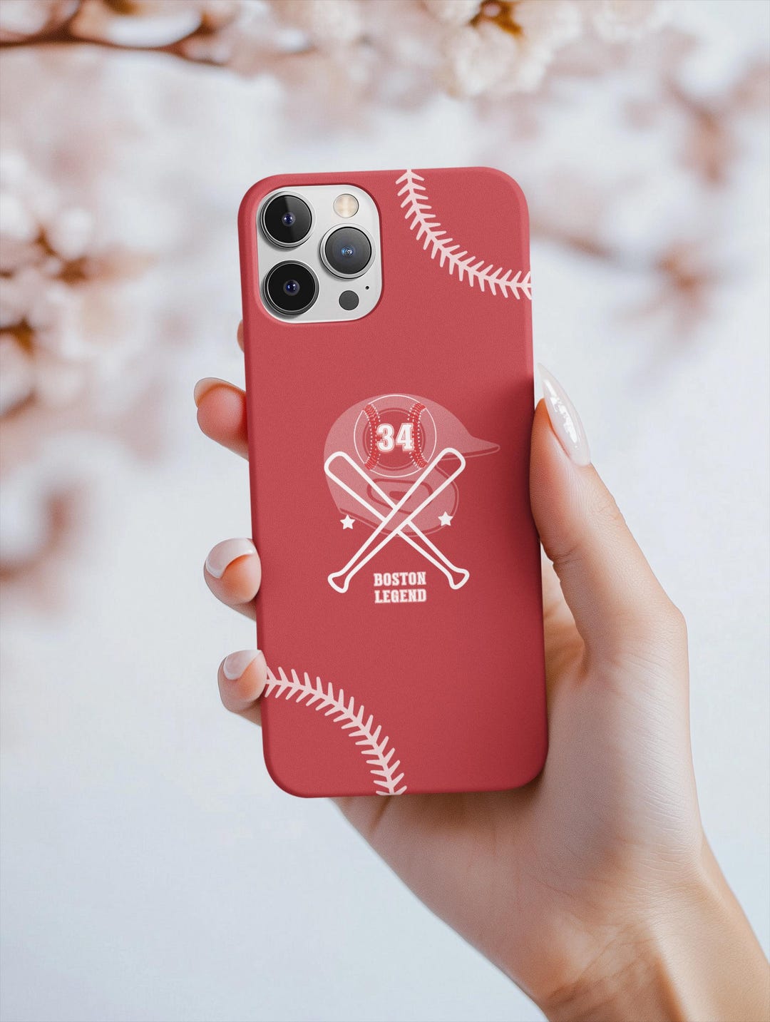 Cute Boston Legend Baseball Phone Case - Retro Player Number 34 Design ...