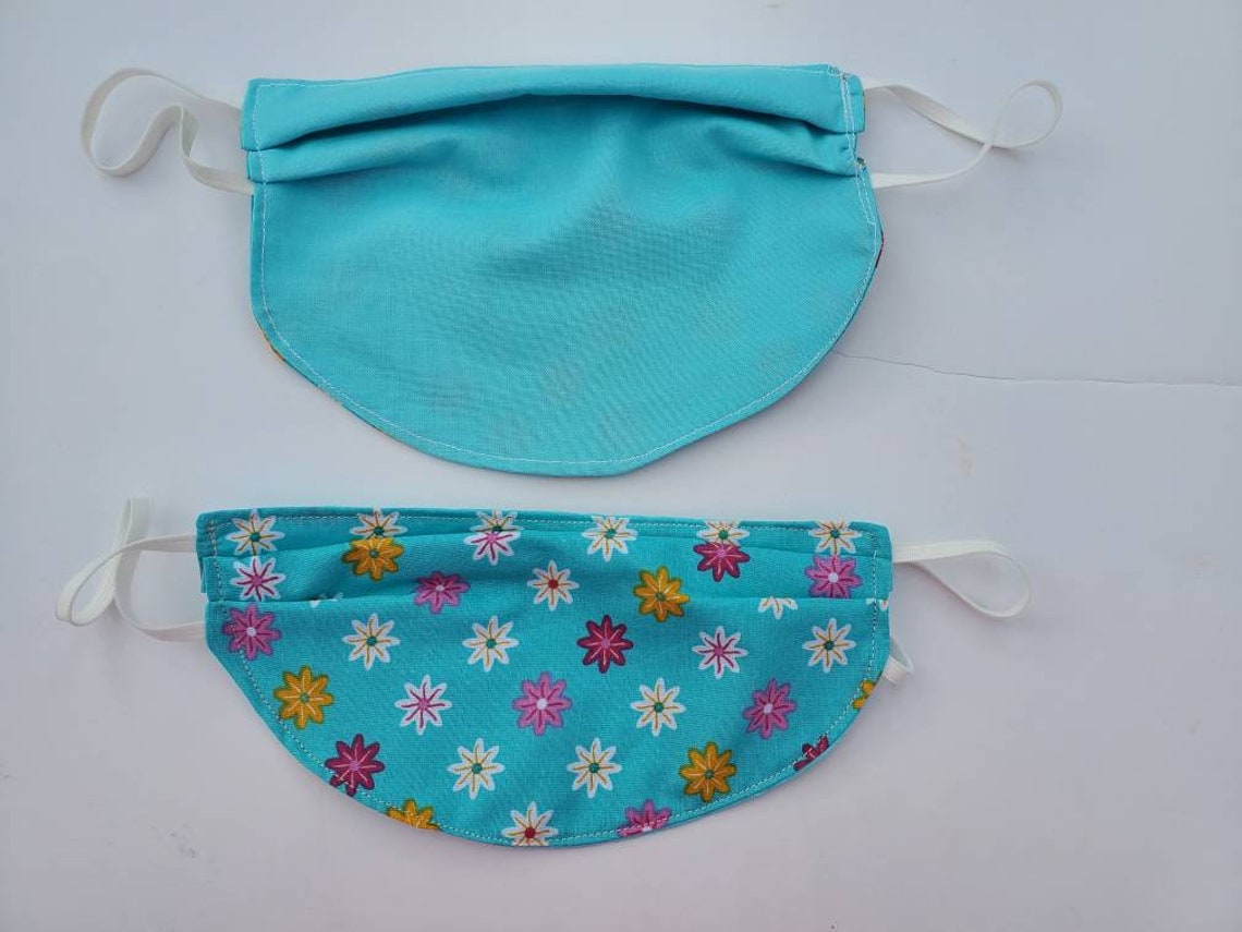 Open bottom light blue with flowers and solid blue back 2 | Etsy