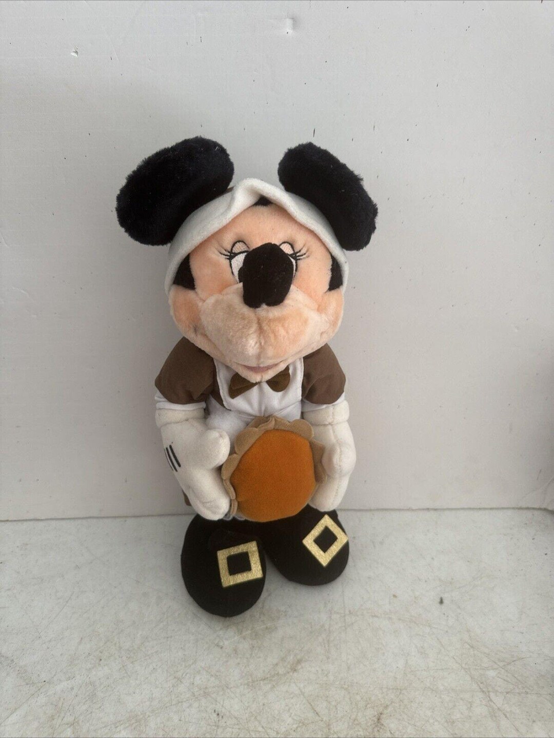 RARE Thanksgiving Disney 15 Tall Minnie Mouse Pilgrim Greeter Plush ...