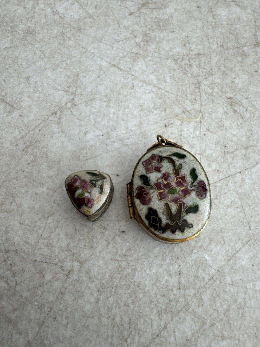 Antique Cloisonne Locket, Cloisonne Box Locket Chinese Cloisonne Deep ...