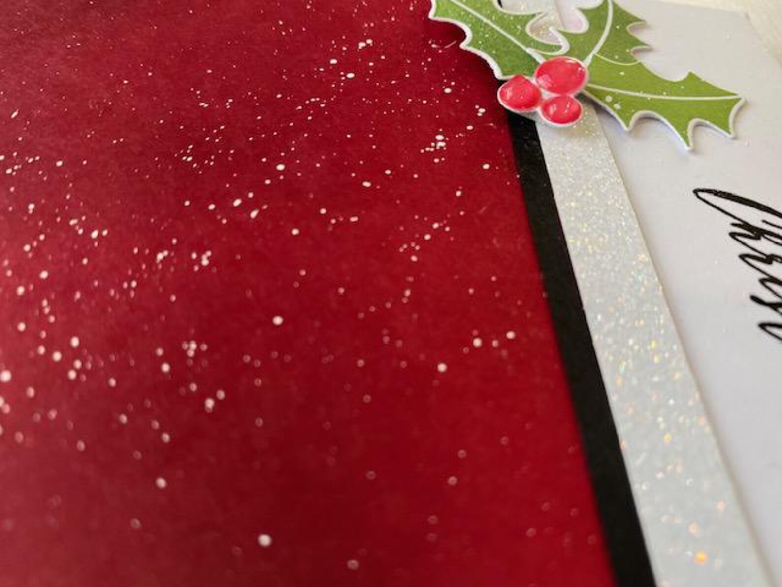 Christmas Card, Holly Berry Christmas Card, Handmade, Hand-stamped ...