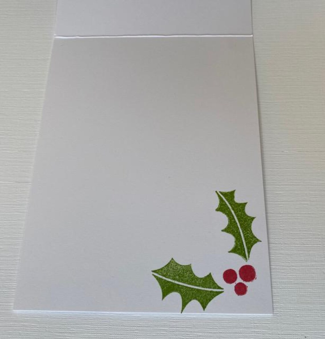 Christmas Card, Holly Berry Christmas Card, Handmade, Hand-stamped ...